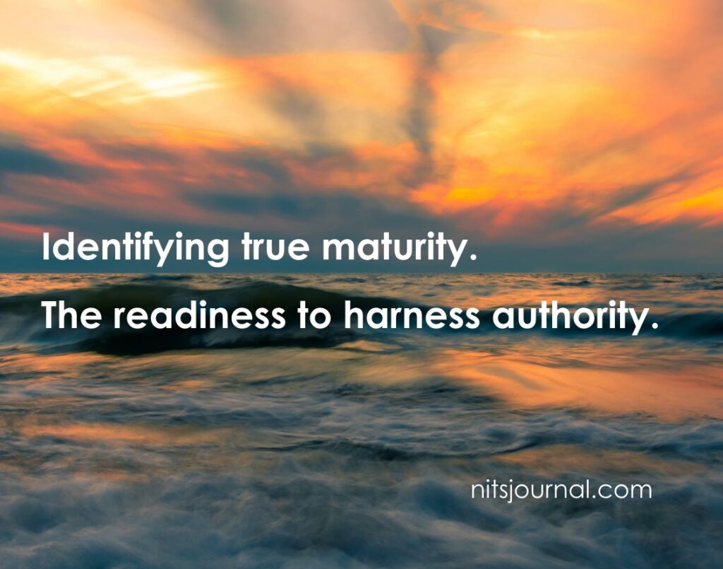 How to identify true maturity and readiness for authority? - Nit's Journal